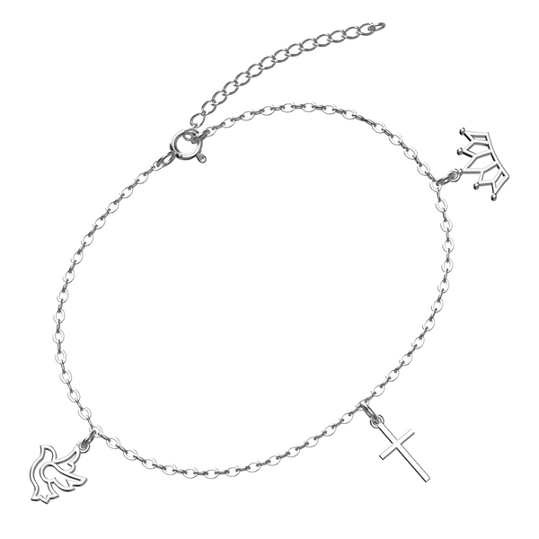925 Sterling Silver Trinity Charm Bracelet – The Positive Christian